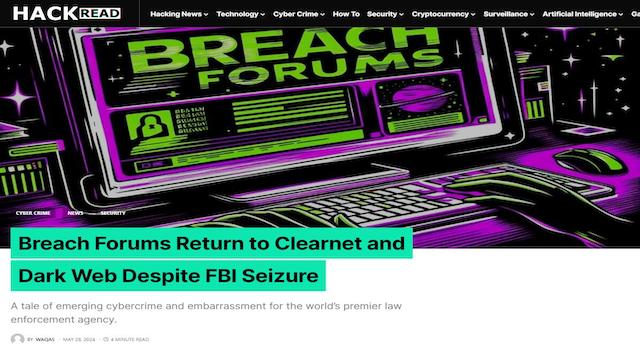 FBIに押収された「侵害フォーラム(Breach Forums)」、わずか2週間で復活│PC便利情報まとめ